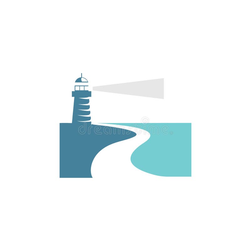 Coastal Beach Beacon Logo Design Stock Vector - Illustration of coastal ...