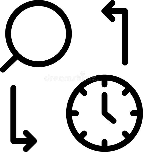 Time Information Icon with Outline Style Stock Vector - Illustration of ...