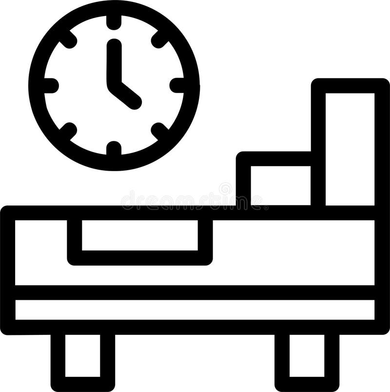 Sleeping Time Icon with Outline Style Stock Vector - Illustration of ...