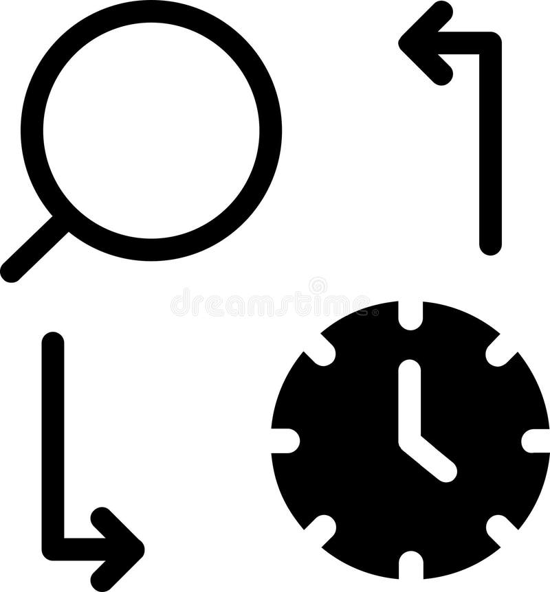 Time Information Icon with Outline Style Stock Vector - Illustration of ...