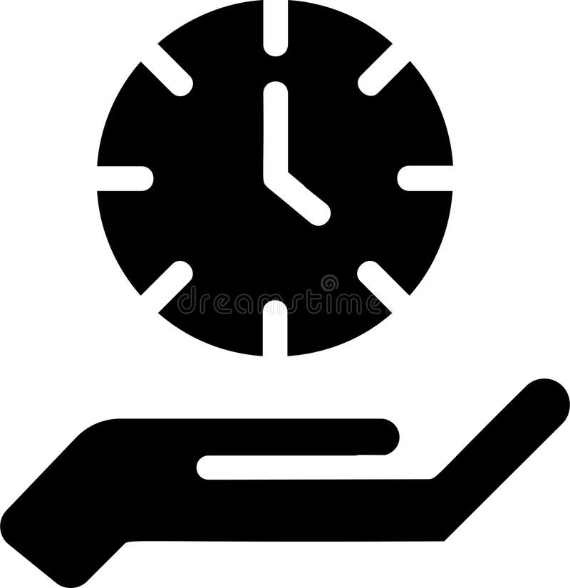 Keeping Time Icon with Glyph Style Stock Vector - Illustration of icon ...