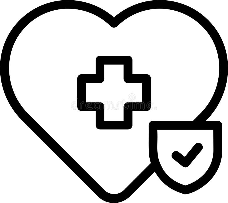Health Insurance Icon with Outline Style Stock Vector - Illustration of ...