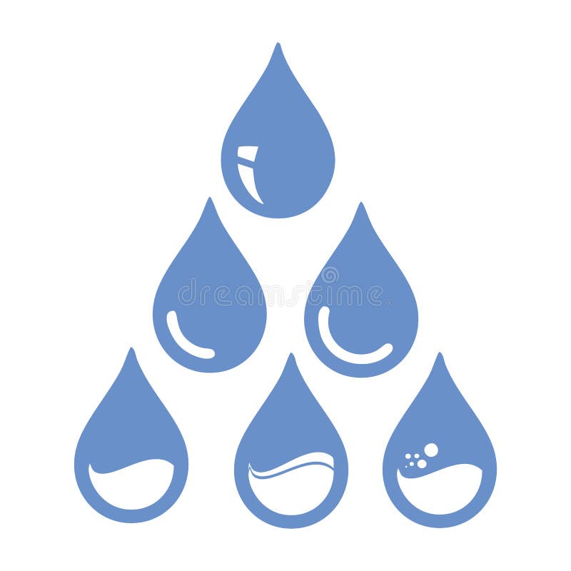 Water Drop Icon Set. Editable Vector EPS10 Stock Vector - Illustration ...