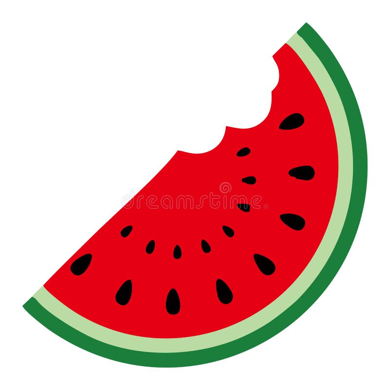 Pieces of Watermelon that Have Been Bitten Stock Vector - Illustration ...