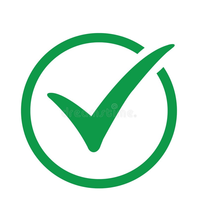 Green Circle with Green Tick. Flat OK Sticker Icon. Green Check Mark ...