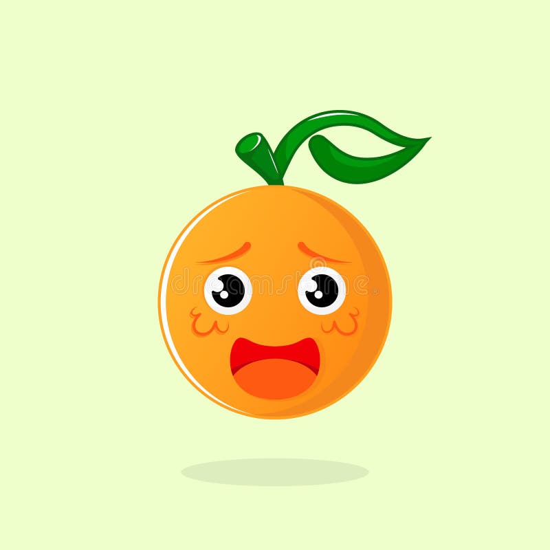 Cute Orange Character Expression. Crying, Sad, Happy, Smile, Shocked ...