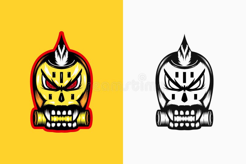 Fanged Skull Monster Illustration. Suitable for Mascots, Logos, Icons ...