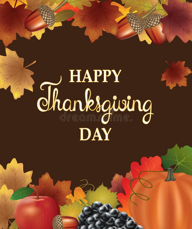 Happy Thanksgiving Day Card Stock Vector - Illustration of blur, design ...