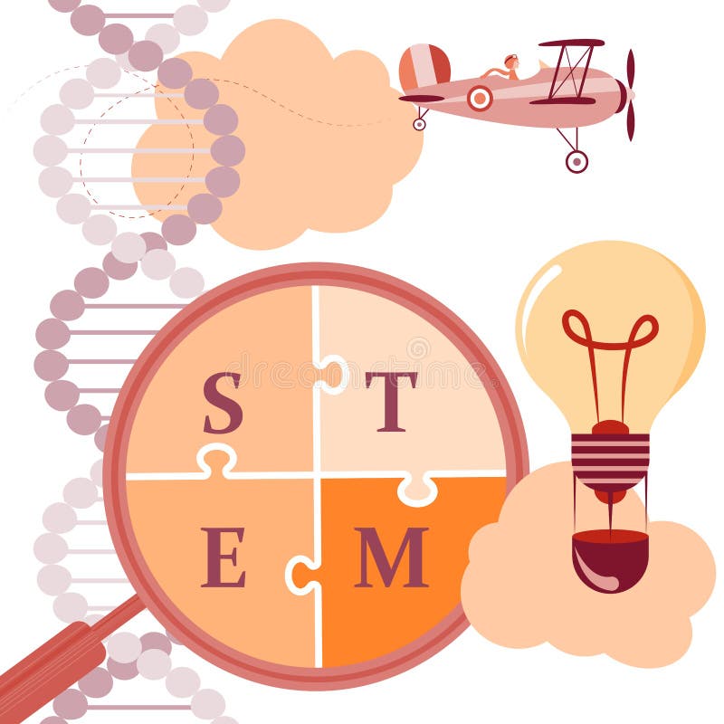 STEM Education Vector Illustration Educational Concept Stock Vector ...