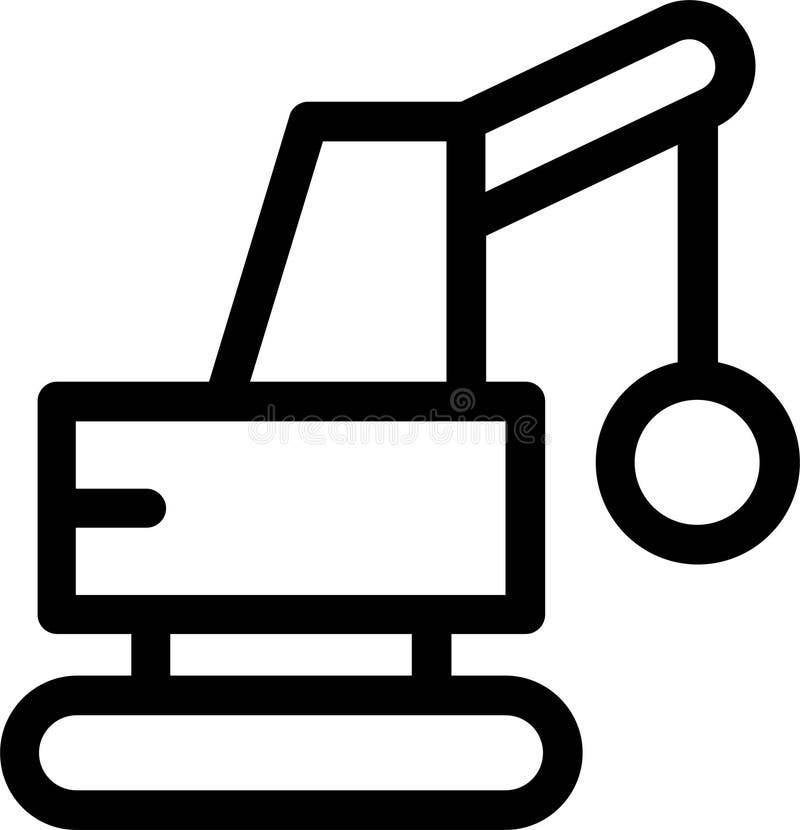 Demolition Icon with Outline Style Stock Vector - Illustration of flat ...