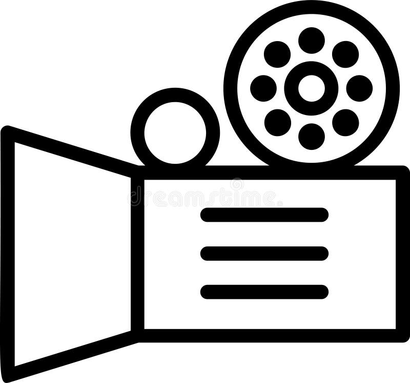 Movie Roll Icon with Outline Style Stock Vector - Illustration of ...