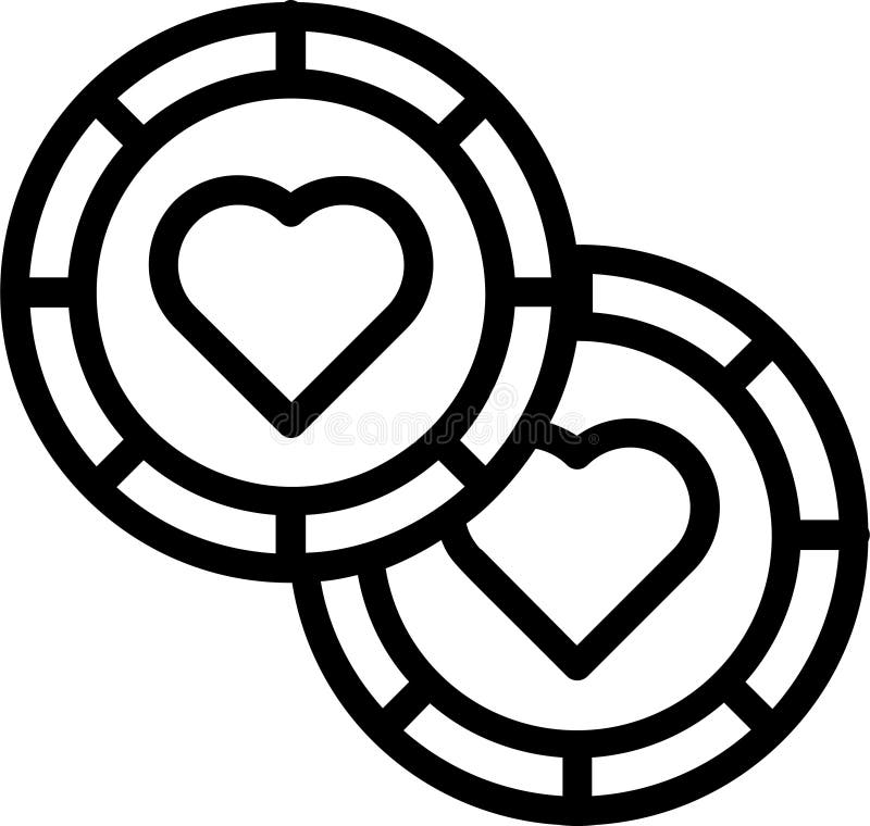 Poker Coins Icon with Outline Style Stock Vector - Illustration of ...