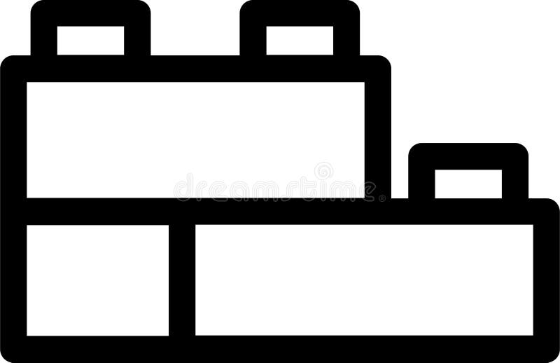 Blocks Shape Icon with Glyph Style Stock Vector - Illustration of icon ...