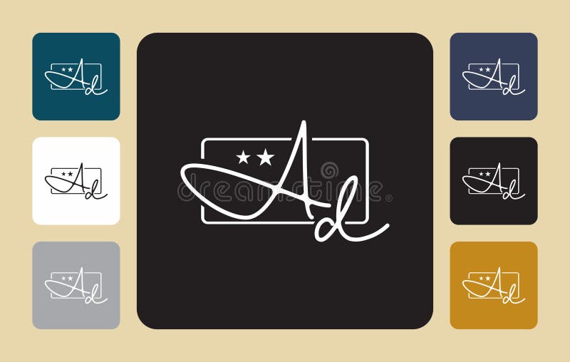 Ad Rectangle Stars a D Initial Handwriting Ad Initial Handwriting ...