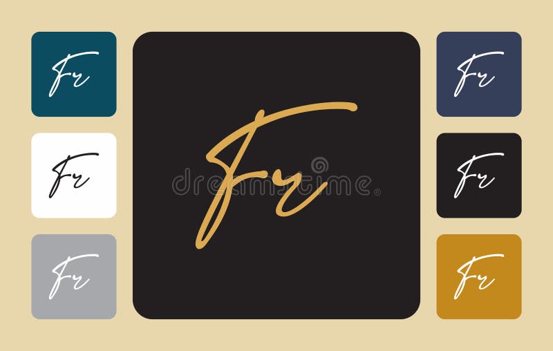 Fr F R Initial Handwriting Fr Initial Handwriting Signature Logo ...