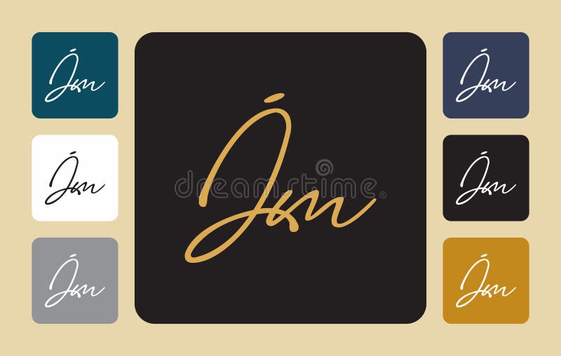 Jm J M Initial Handwriting Jm Initial Handwriting Signature Logo ...