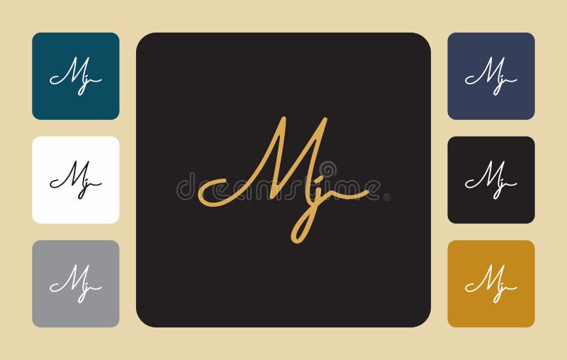 Mj M J Initial Handwriting Mj Initial Handwriting Signature Logo ...