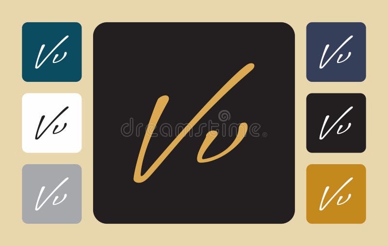 Vv V V D Initial Handwriting Vv Initial Handwriting Signature Logo ...