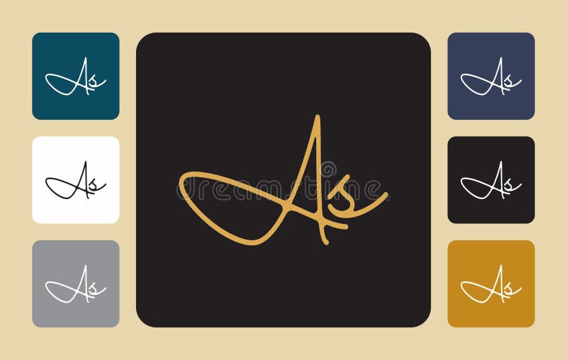 As a S Initial Handwriting As Initial Handwriting Signature Logo ...