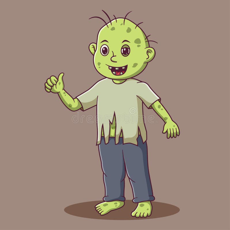 Cute Zombie Cartoon Thumbs Up. Zombie Mascot Cartoon Character ...