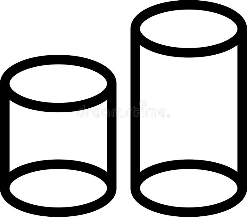 Cylinder Tube Icon with Outline Style Stock Vector - Illustration of ...