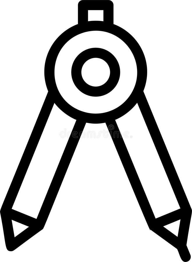 Math Compass Icon with Glyph Style Stock Vector - Illustration of ...
