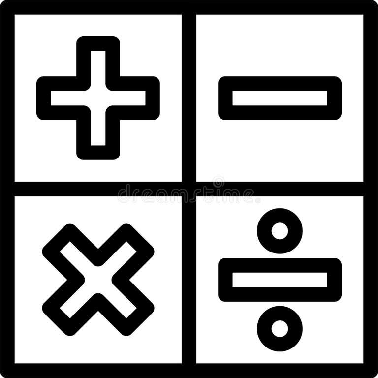 Math Operator Icon with Outline Style Stock Vector - Illustration of ...