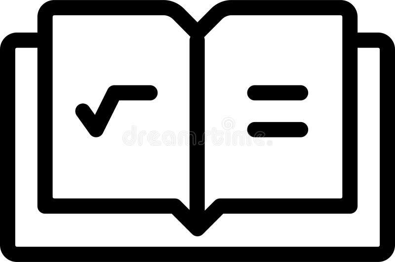 Math Book Icon with Outline Style Stock Vector - Illustration of ...