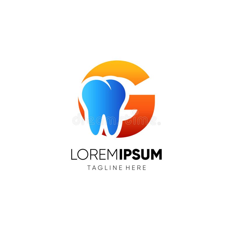 Letter G Dental Tooth Logo Design Icon Graphic Illustration Stock ...
