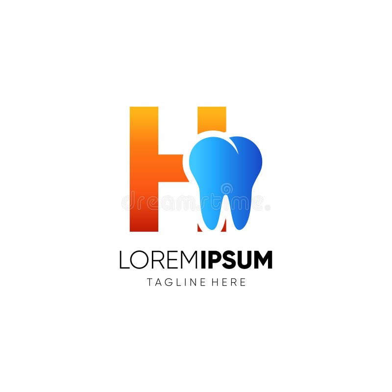 Letter H Dental Tooth Logo Design Icon Graphic Illustration Stock ...
