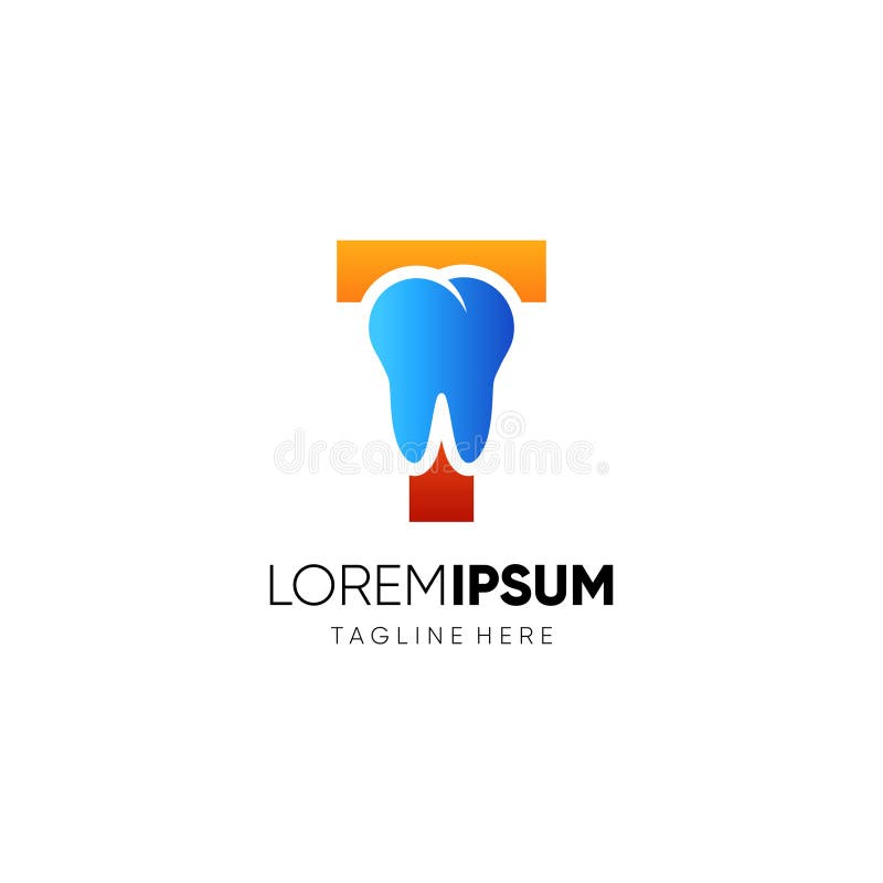 Letter T Dental Tooth Logo Design Icon Graphic Illustration Stock ...