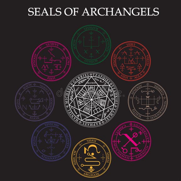 Solomon`s Seals of Archangels Seals, Sigils Isolated on White ...