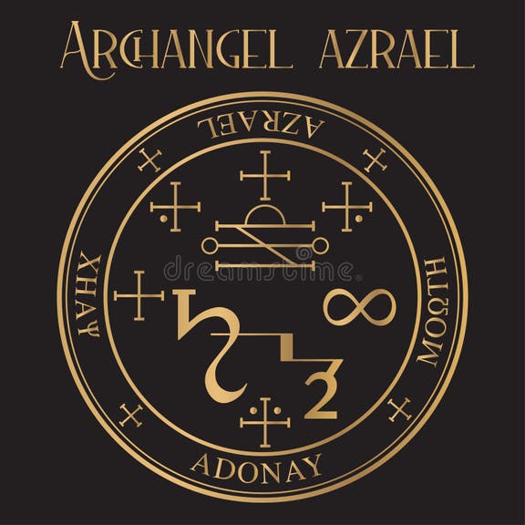 Archangel Azrael Seal, `he Whom God Helps`, Angel of Death Stock Vector ...