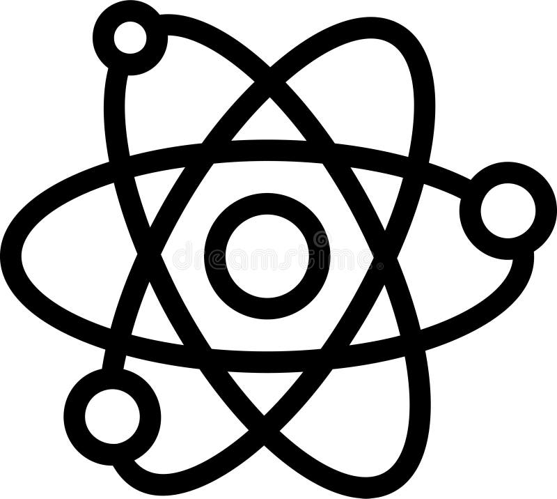 Atom Icon with Outline Style Stock Vector - Illustration of symbol ...
