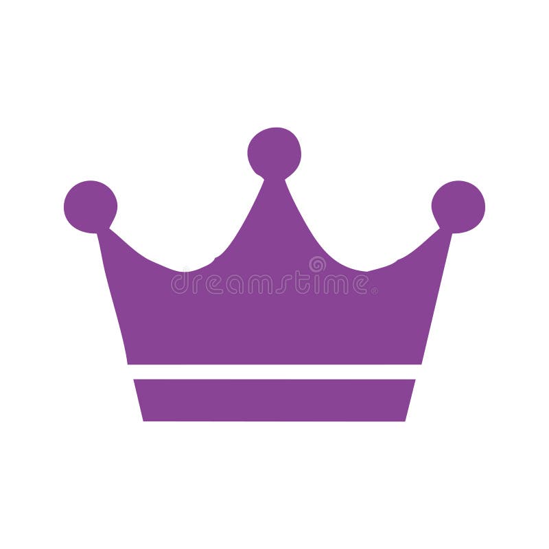 Purple Crown Icon Silhouette in Trendy Flat Style Isolated on White ...