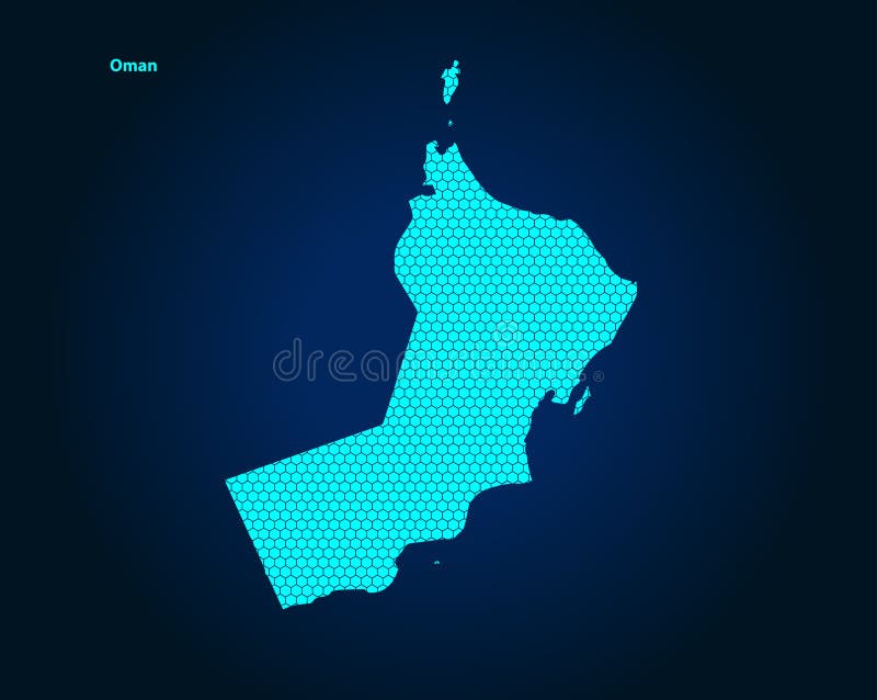 Oman on Dark Globe with Blue World Map. Stock Vector - Illustration of ...