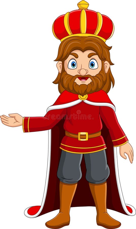 Cartoon King Standing on White Background Stock Vector - Illustration ...