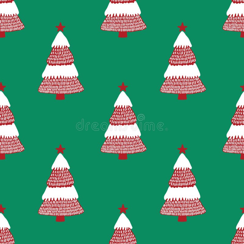 Christmas Trees Seamless Pattern Design Vector Stock Vector ...