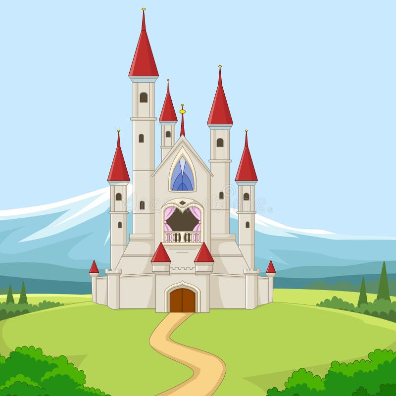 Fairytale Background with Princess Castle Stock Vector - Illustration ...