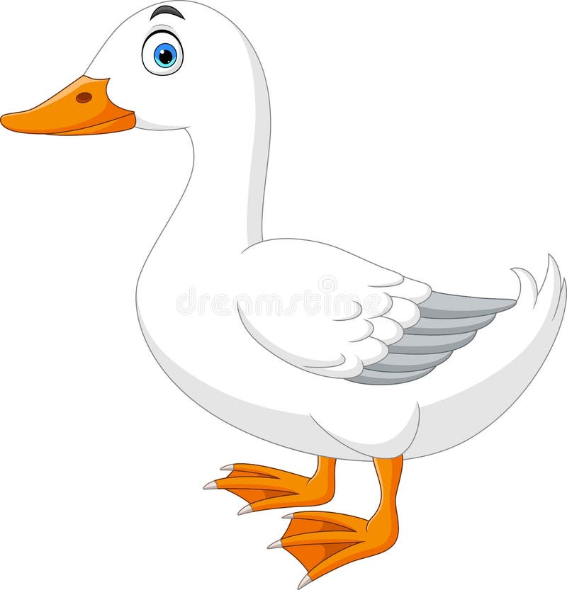 Cute Goose Isolated on White Background. Vector Illustration for ...