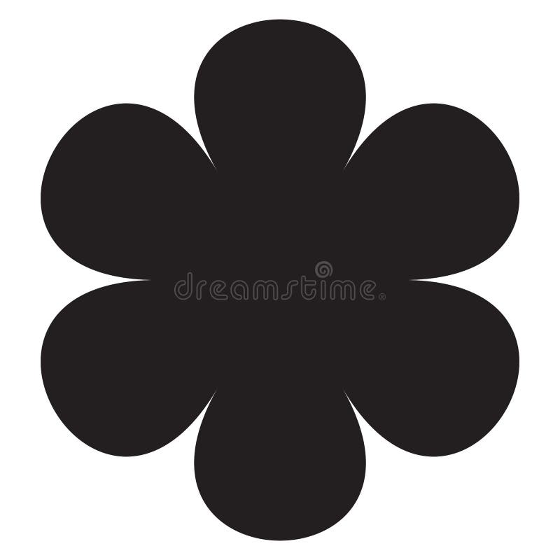 6 Petal Flower Outline 6 Petal Flower Drawing PSD, High Quality Free