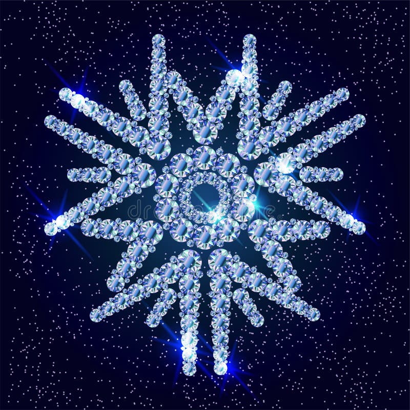Diamond Snowflake Xmas Card, Vector Stock Vector - Illustration of ...