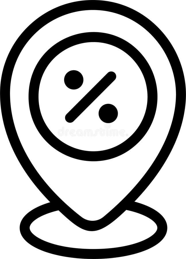 Discount Location Icon with Outline Style Stock Vector - Illustration ...