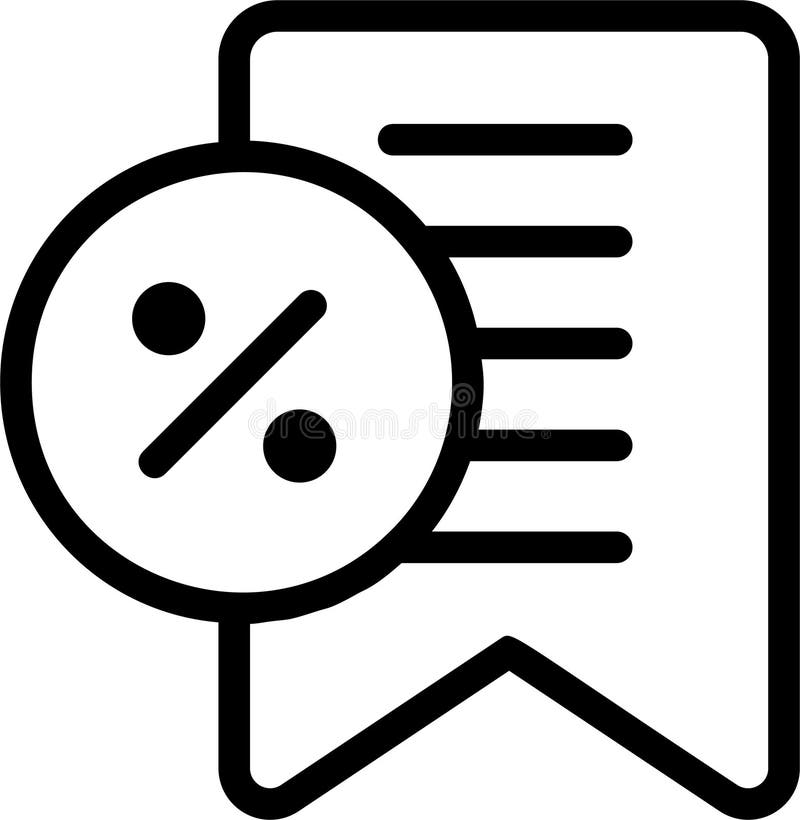 Bill Discount Icon with Outline Style Stock Vector - Illustration of ...