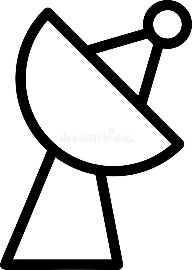 Signal Dish Icon with Outline Style Stock Vector - Illustration of icon ...