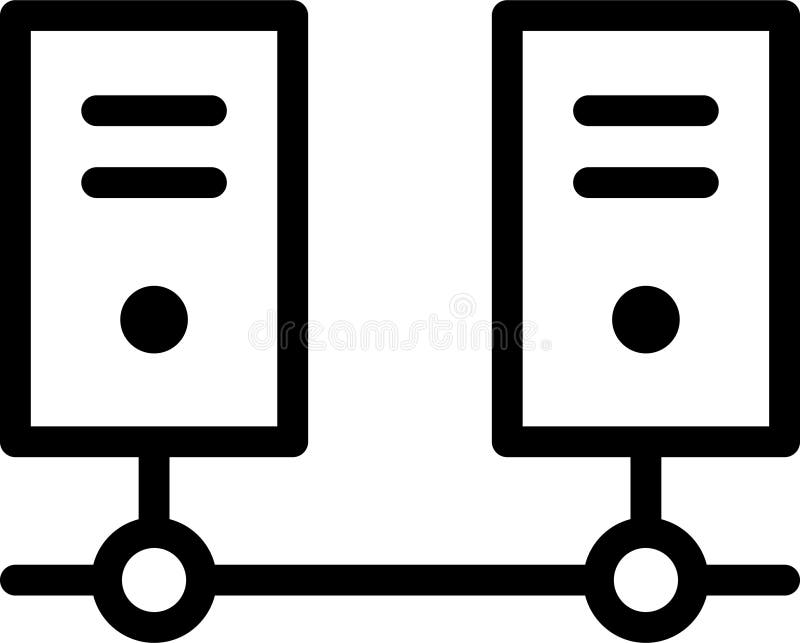 Data Center Icon with Outline Style Stock Vector - Illustration of disk ...