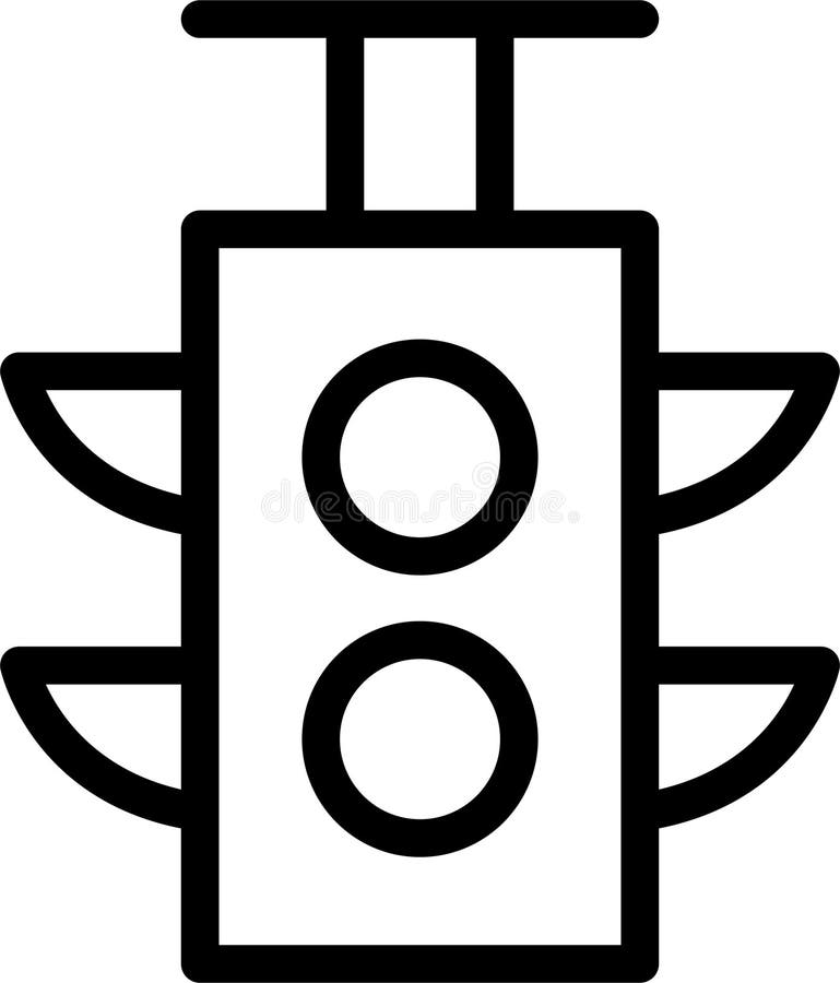 Traffic Light Icon with Outline Style Stock Vector - Illustration of ...