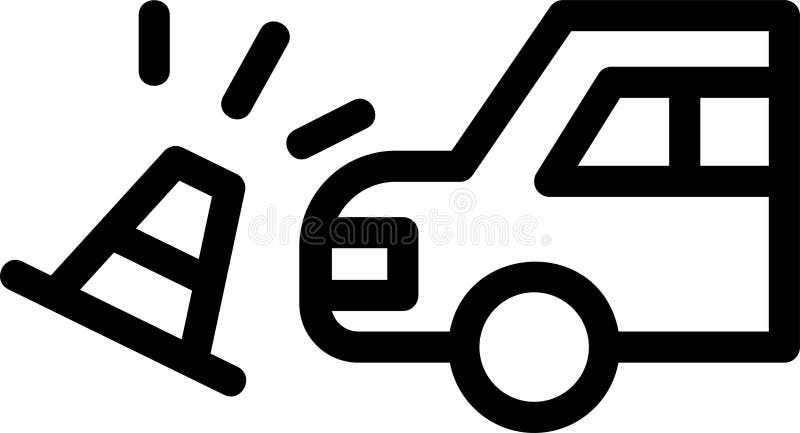Car Accident Icon with Outline Style Stock Vector - Illustration of ...