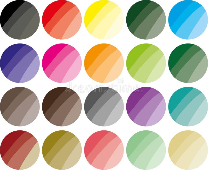 Different Colors and Shades in a Circle Shape Stock Illustration ...