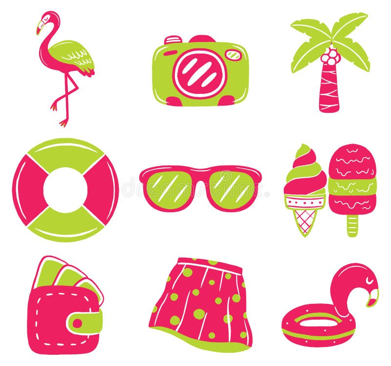 Summer Graphic Element Flat Illustration Stock Vector - Illustration of ...